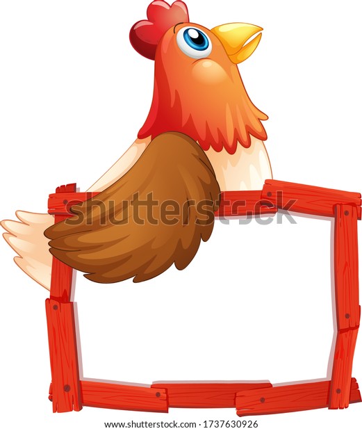 Blank Sign Template Chicken On White Stock Vector (Royalty Free ...