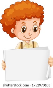 Blank Sign Template Cute Boy On Stock Vector (Royalty Free) 1752970103 ...