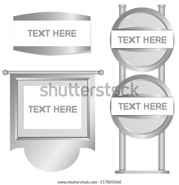 Blank Signage Blank Display Billboard Set Stock Vector (Royalty Free ...