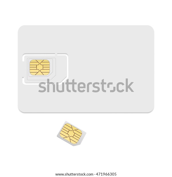 Blank Sim Card Template Realistic Vector Stock Vector (Royalty Free ...