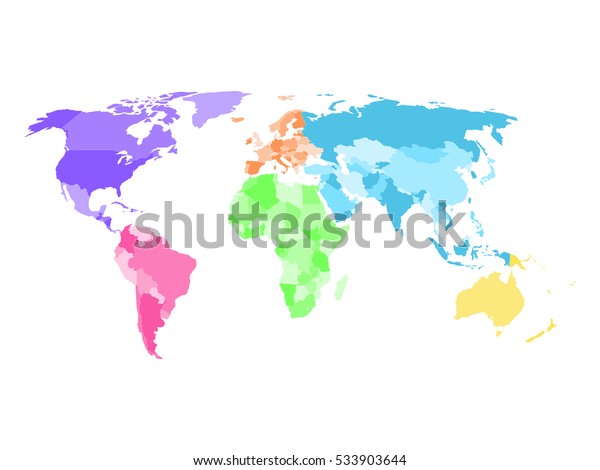Blank Simplified Political Map World Different: เวกเตอร์สต็อก (ปลอดค่า ...