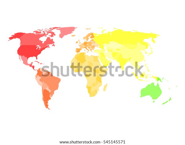 Blank Simplified Political Map World Different: เวกเตอร์สต็อก (ปลอดค่า ...