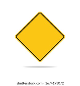 Blank Square Warning Sign Has Yellow Stock Vector (Royalty Free ...