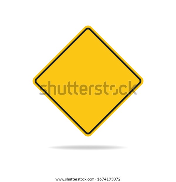 Blank Square Warning Sign Has Yellow Stock Vector (Royalty Free ...