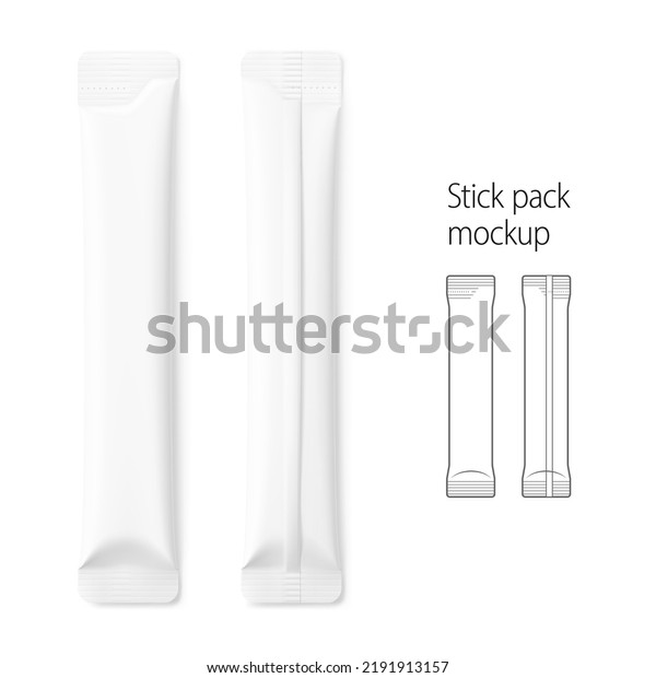 Blank Stick Pack Mockup Front Back Stock Vector (Royalty Free ...