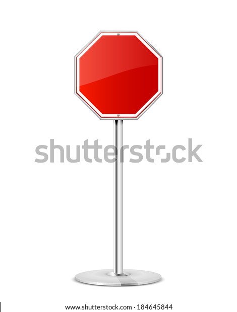 Blank Stop Road Sign Stand Isolated Stock Vector (Royalty Free ...