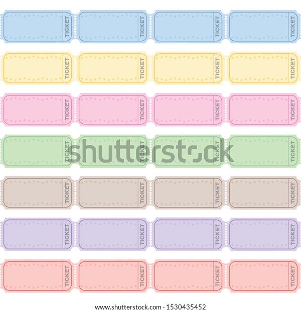 Blank Strip Tickets Be Labeled Colored Stock Vector (Royalty Free ...