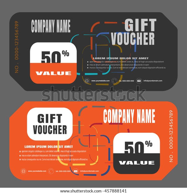 Blank Stylish Flat Gift Voucher Vector Stock Vector (Royalty Free ...