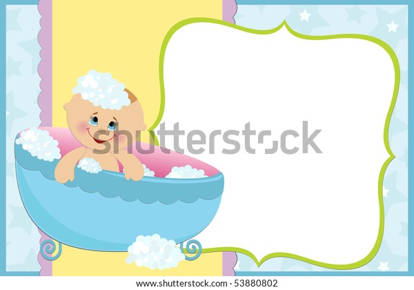 Blank Template Babys Greetings Card Photo Stock Vector (Royalty Free ...