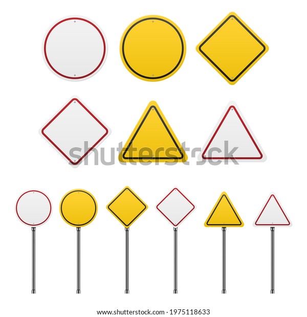 Blank Traffic Sign Isolated On White Stock Vector (Royalty Free ...