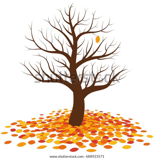Blank Tree Autumn Just One Single Stock Vector (Royalty Free) 688923571 ...