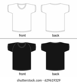 Blank Tshirt Template Front Back Printable Stock Vector (Royalty Free ...