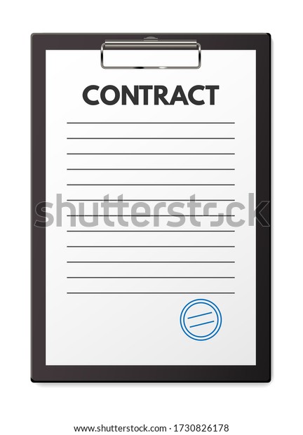 Blank Vector Contract Seal On Clipboard Stock Vector (Royalty Free ...