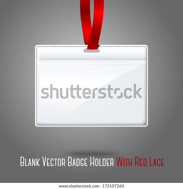 Blank Vector Realistic Horizontal Badge Holder Stock Vector (Royalty ...