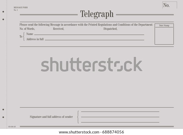 Blank Vintage Telegram Form Flat Vector Stock Vector (Royalty Free ...
