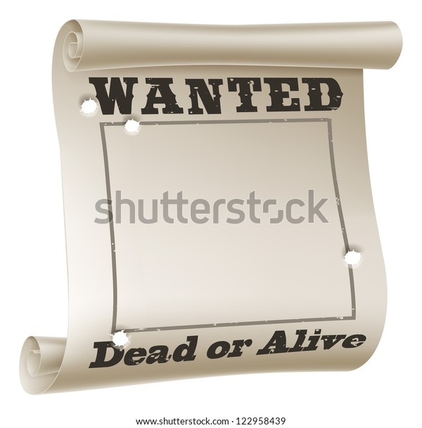 Blank Wanted Poster Text Saying Wanted Stock Vector (Royalty Free ...
