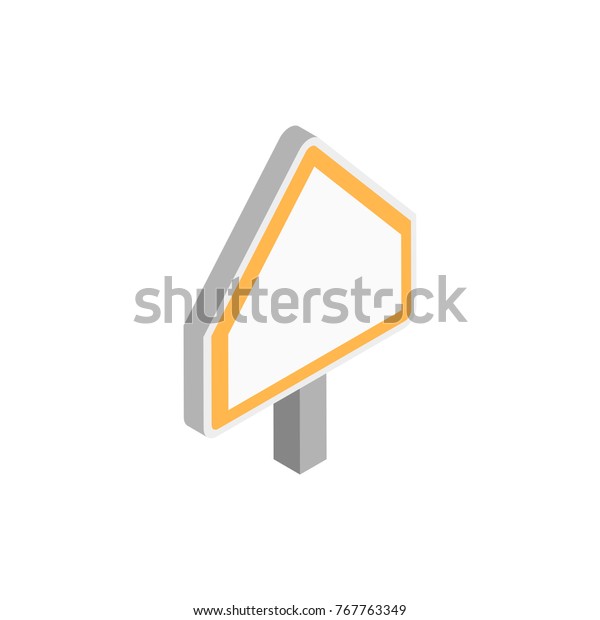 Blank Warning Road Sign Icon Yellow Stock Vector (Royalty Free ...
