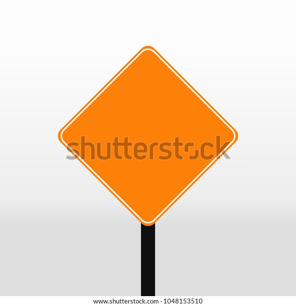 Blank Warning Road Sign Vector Stock Vector (Royalty Free) 1048153510 ...