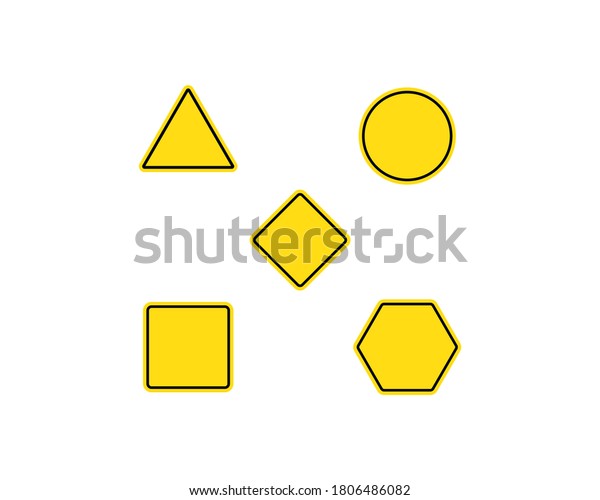 Blank Warning Sign Templates Set Traffic 库存矢量图（免版税）1806486082 ...