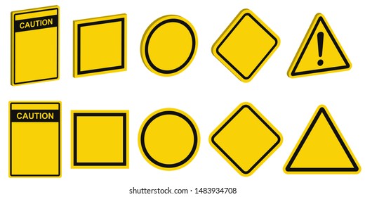Blank Warning Signs Various Shapes Triangle: เวกเตอร์สต็อก (ปลอดค่า ...