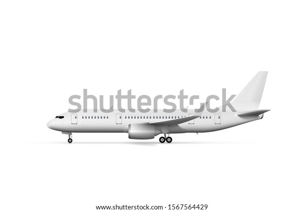 Blank White Airplane Airliner Side View Stock Vector (Royalty Free ...