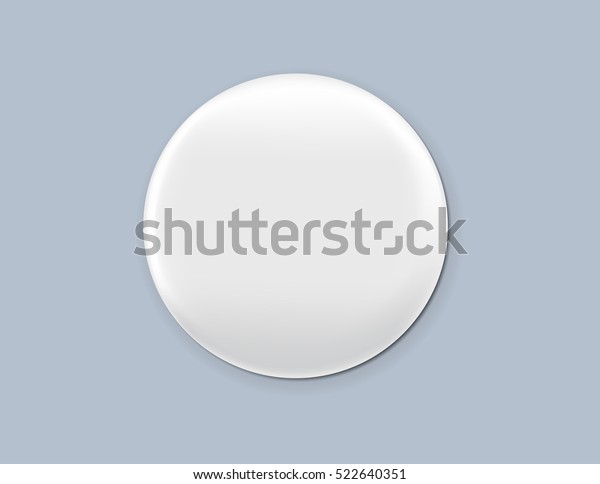Blank White Badge Vector Realistic Illustration Stock Vector (Royalty ...