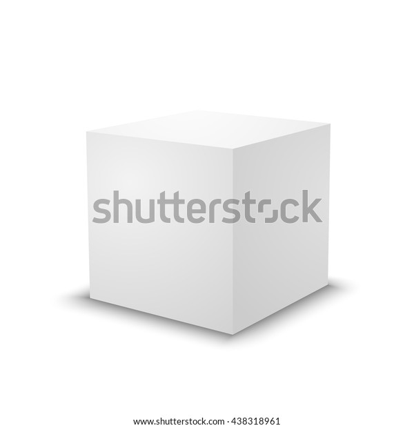 Blank White Cube On White Background Stock Vector (Royalty Free) 438318961