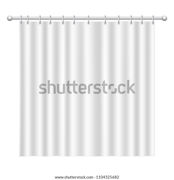 Blank white curtain on white background. Photorealistic isolated vector ...