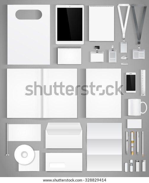 Blank White Design Template Corporate Identity: เวกเตอร์สต็อก (ปลอดค่า ...