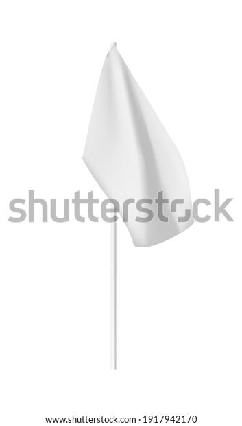 Blank White Flag On Pole Mockup Stock Vector (Royalty Free) 1917942170 ...