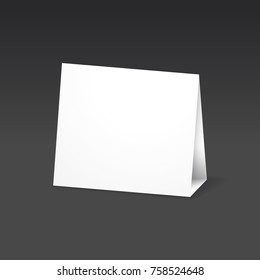Blank White Folded Paper Stand Table Stock Vector (Royalty Free) 758524648