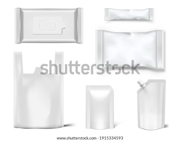 Blank White Food Packaging Set Eps10: เวกเตอร์สต็อก (ปลอดค่าลิขสิทธิ์ ...