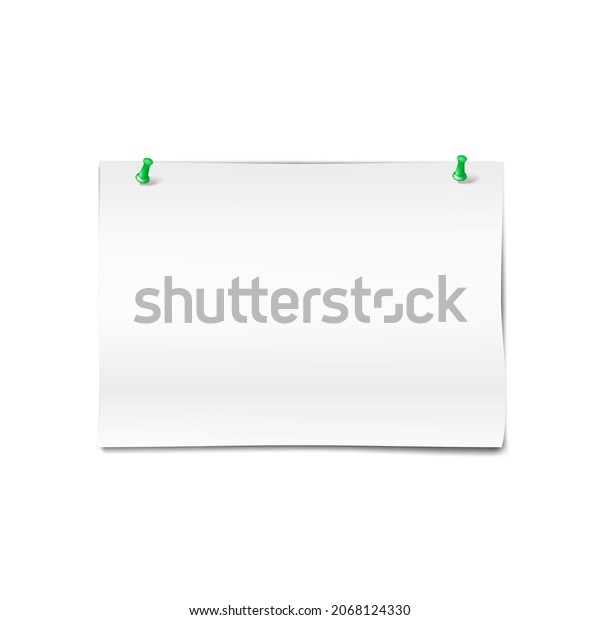 Hoja de papel horizontal blanca en: vector de stock (libre de regalías ...