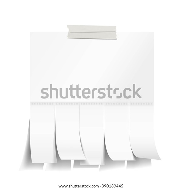Blank White Paper Cut Slips Stock Vector (Royalty Free) 390189445 ...