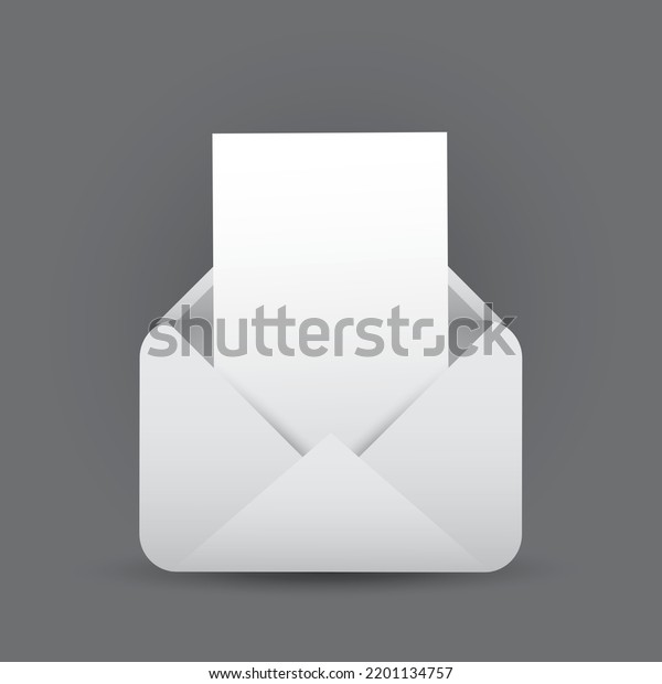 Blank White Paper Envelope Mail Email Stock Vector (Royalty Free ...