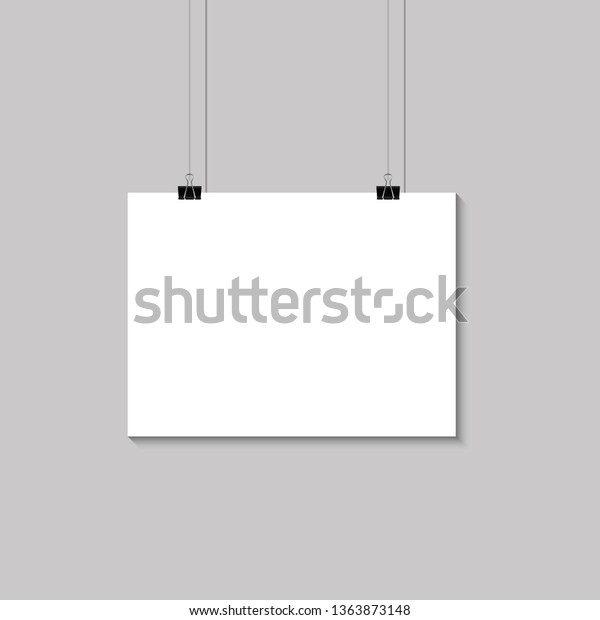 Blank White Paper List Hanging On Stock Vector (Royalty Free ...