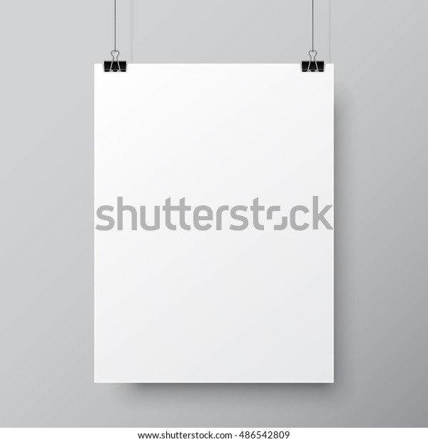 Blank White Paper List Hanging On Stock Vector (Royalty Free) 486542809 ...