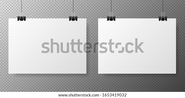 Blank White Poster Template On Transparent Stock Vector (Royalty Free ...