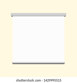 Blank White Projector Screen Isolated On Stock Vector (Royalty Free ...