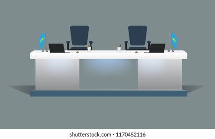 Blank White Reception Exhibition Table Desk Stock Vector (Royalty Free ...