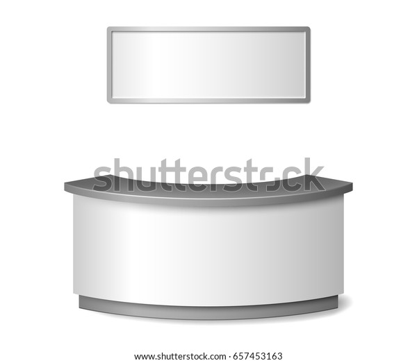 Blank White Reception Mockup Round Information Stock Vector (Royalty ...