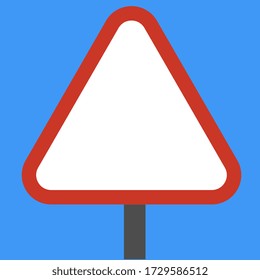 Blank White Red Triangle Yield Street Stock Vector (Royalty Free ...