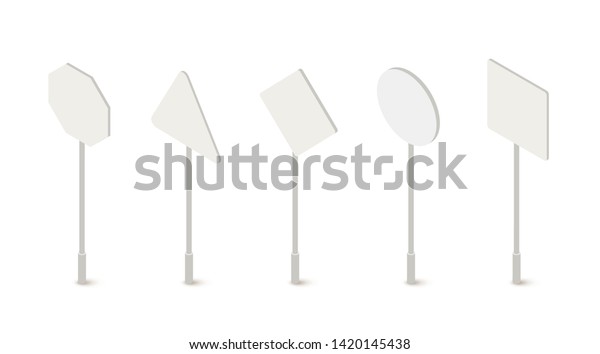 Blank White Road Signs Vector Illustrations Stock Vector (Royalty Free ...