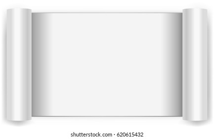 Blank White Rolled Drawing Paper Isolated Stock Vector (Royalty Free ...