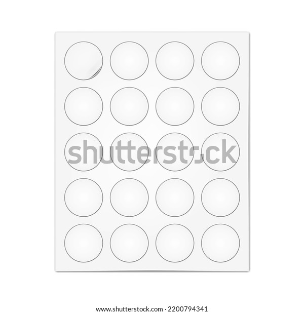 Blank White Round Paper Sticker Set Stock Vector (Royalty Free ...