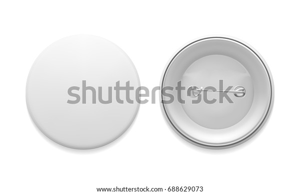 Blank White Round Pin Graphic Design Stock Vector (Royalty Free) 688629073