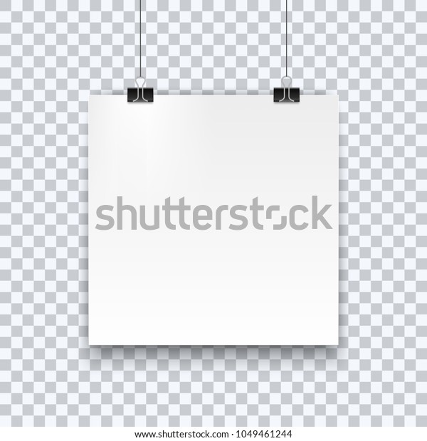 Blank White Sheet Paper Clips Realistic Stock Vector (Royalty Free ...