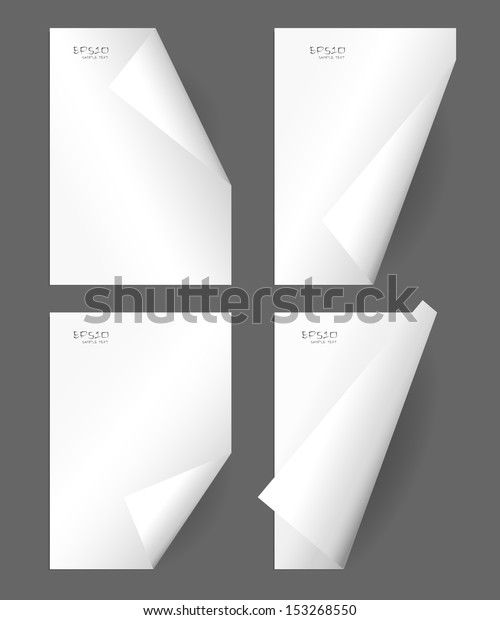 Blank White Sheet Paper Corner Fold: เวกเตอร์สต็อก (ปลอดค่าลิขสิทธิ์ ...