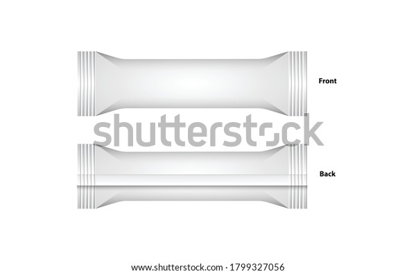 Blank White Snack Bar Packaging Template Stock Vector (Royalty Free ...