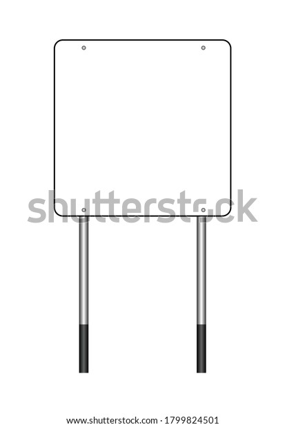 Blank White Square Road Sign Isolated Stock Vector (Royalty Free ...